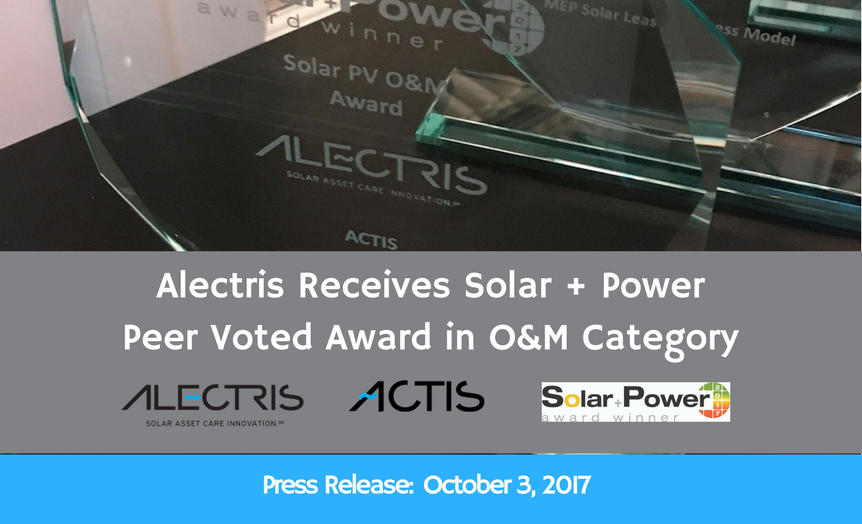 Alectris Receives Solar + Power Peer Voted Award in O&M Category